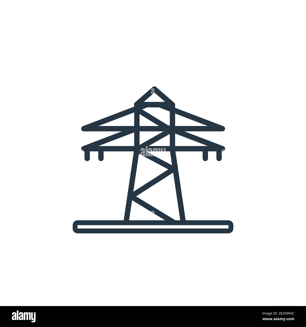 Power line outline vector icon. Thin line black power line icon, flat ...