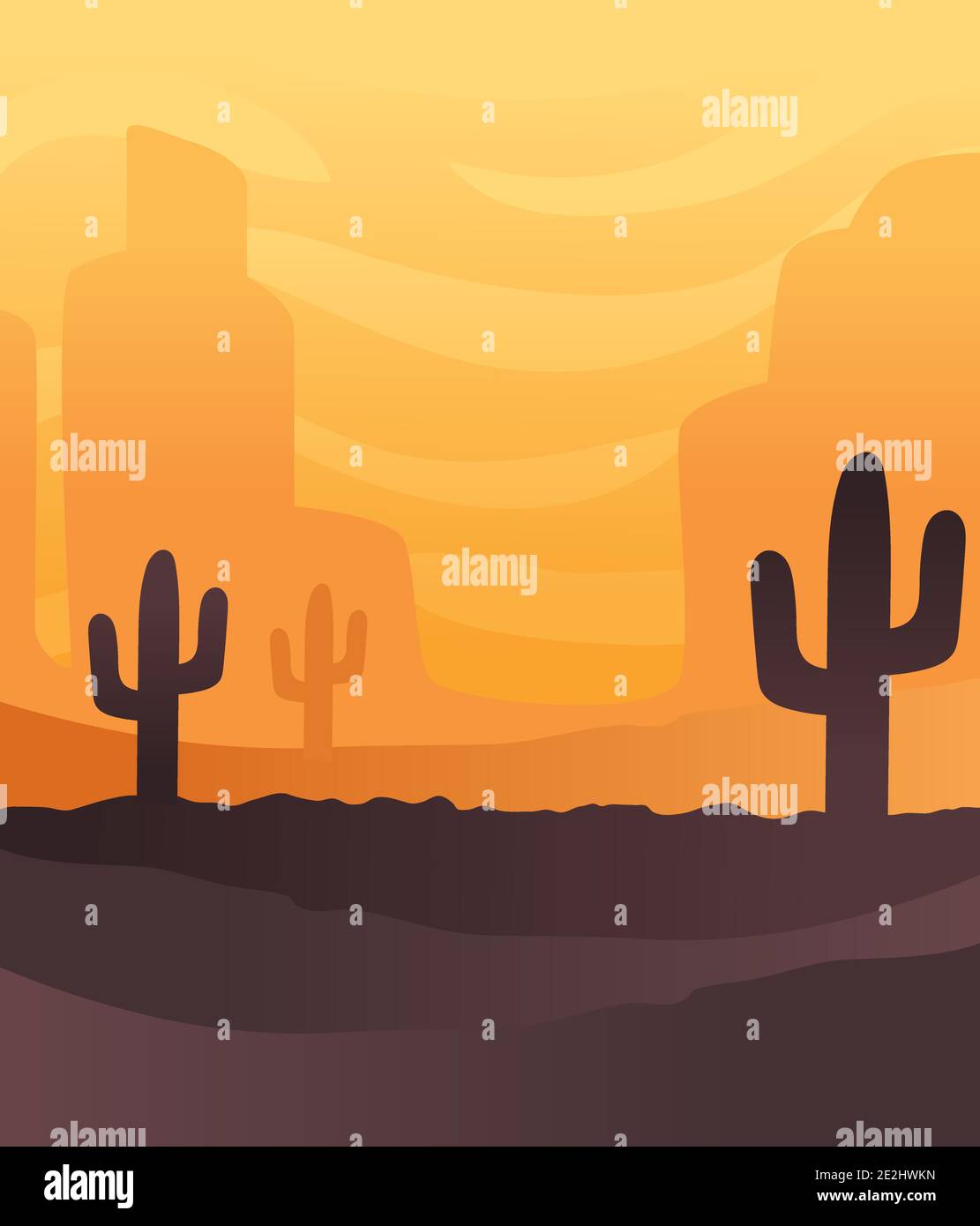 dry desert abstract landscape scene Stock Vector Image & Art - Alamy