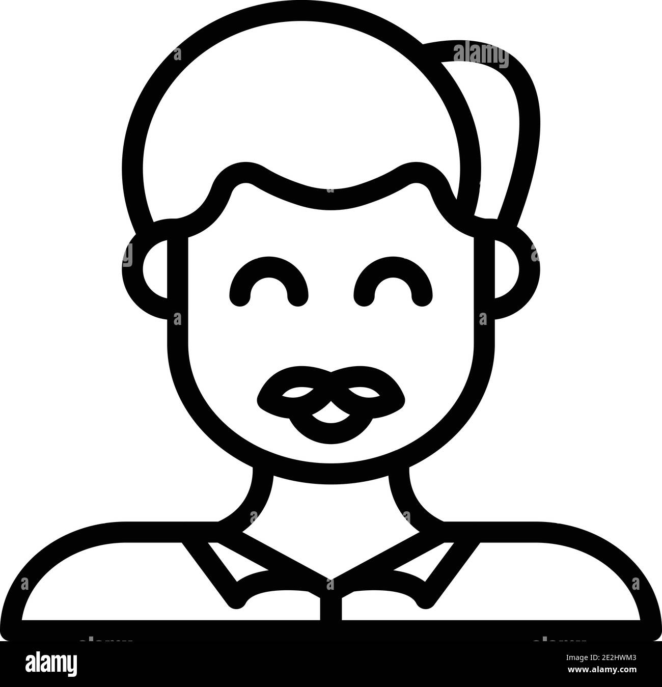 Funny smile man icon. Outline funny smile man vector icon for web ...