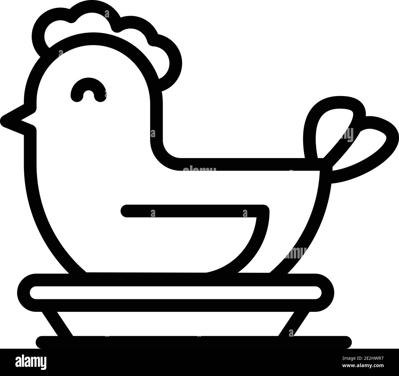 Chicken icon. Outline chicken vector icon for web design isolated on ...
