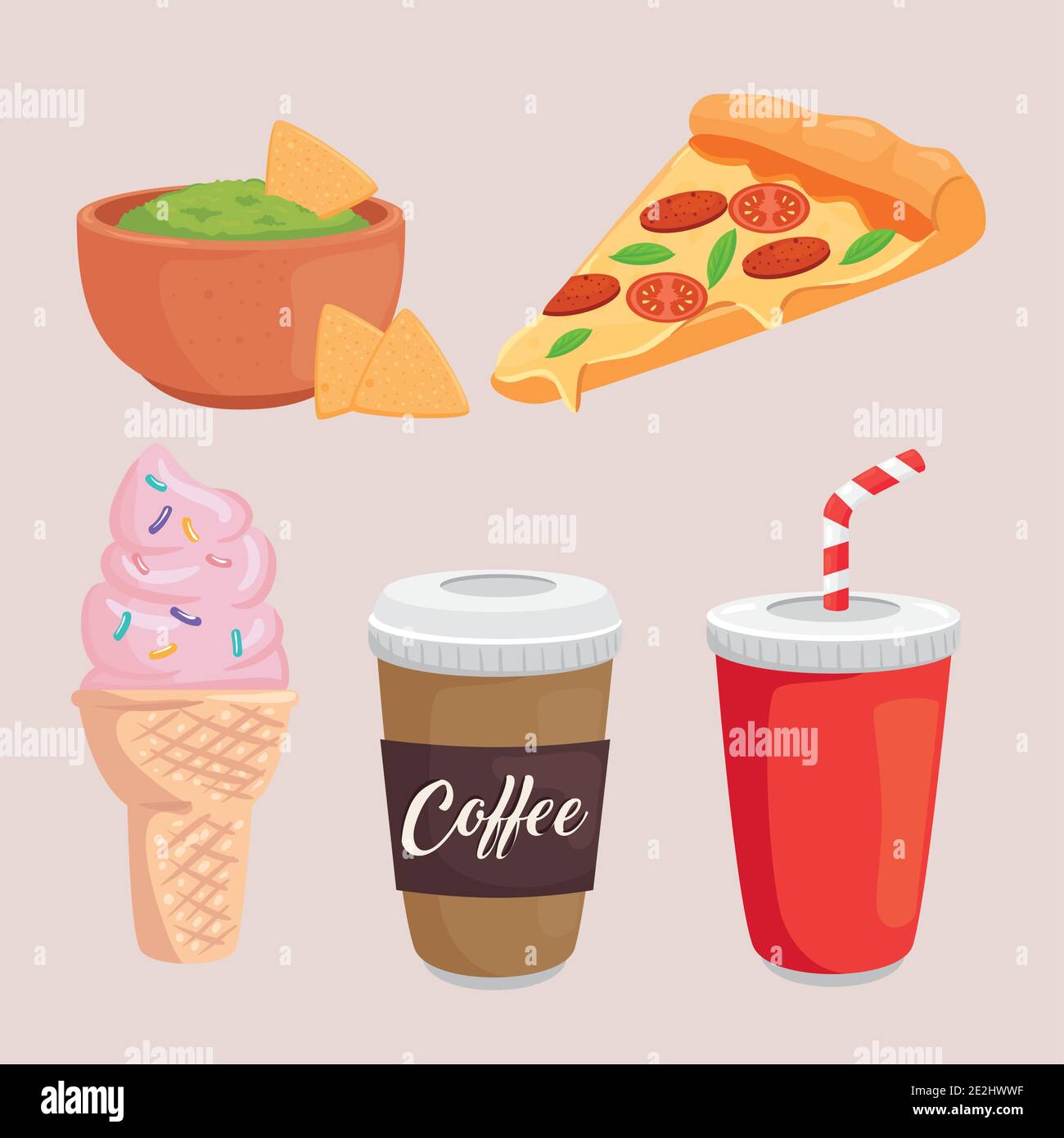 Fast food symbol set vector design Stock Vector Image & Art - Alamy