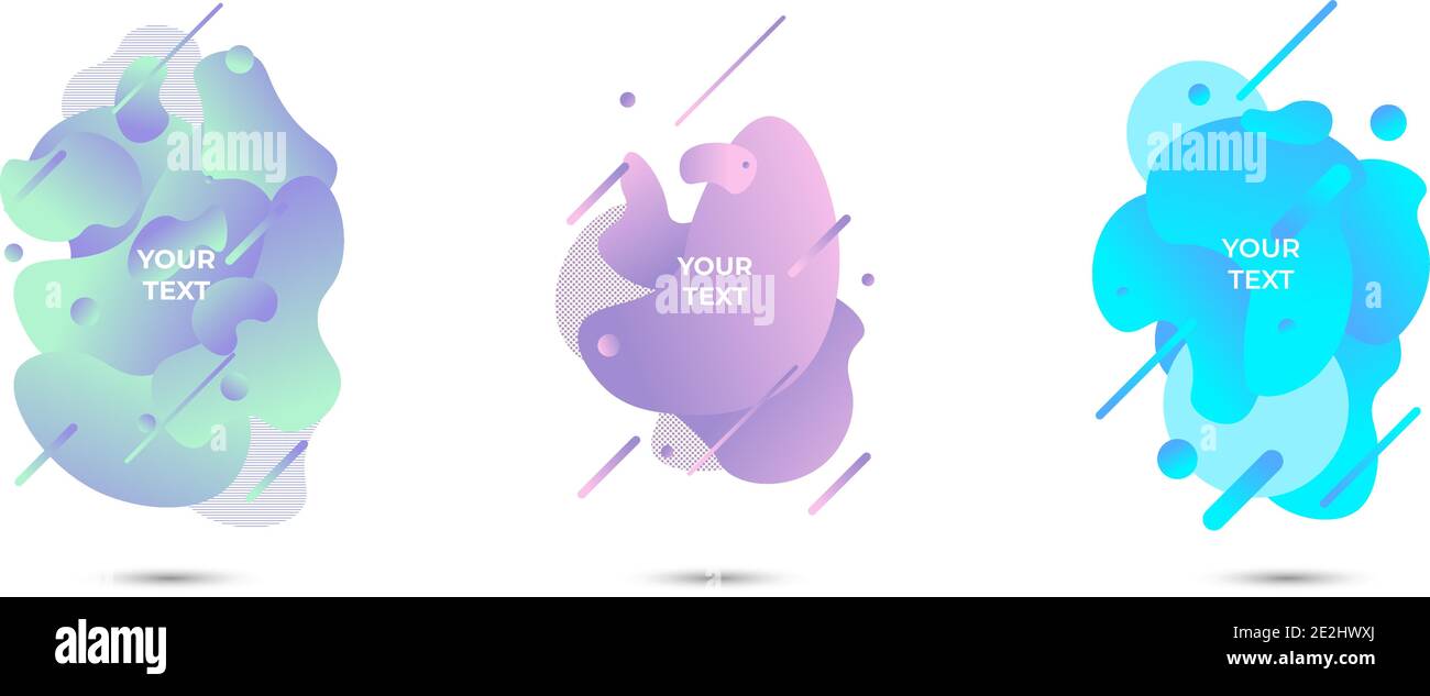 Set of three colored abstract modern graphic elements. Vector ...