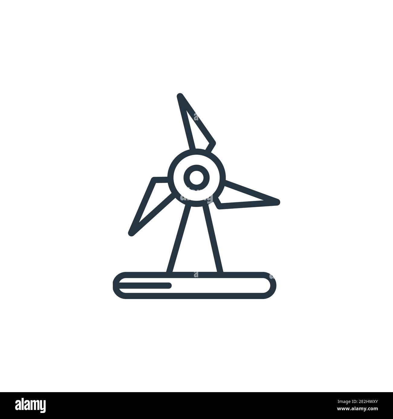 Eco windmill outline vector icon. Thin line black eco windmill icon ...