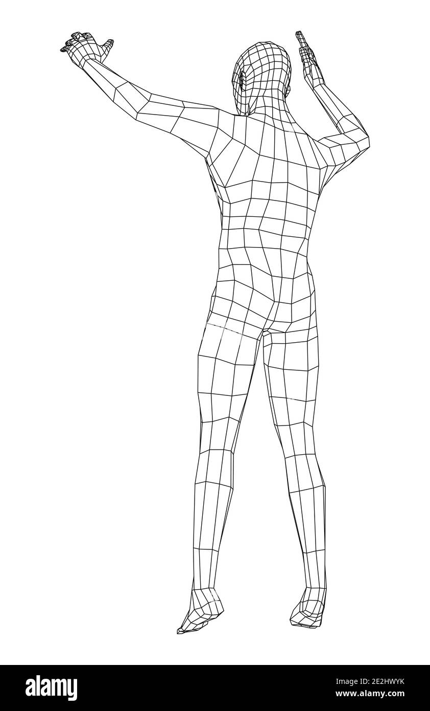 Wireframe jumping man. Vector Stock Vector Image & Art - Alamy