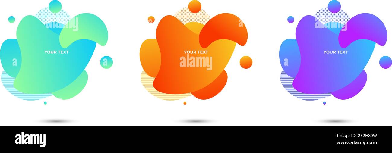 Set of three colored abstract modern graphic elements. Vector ...