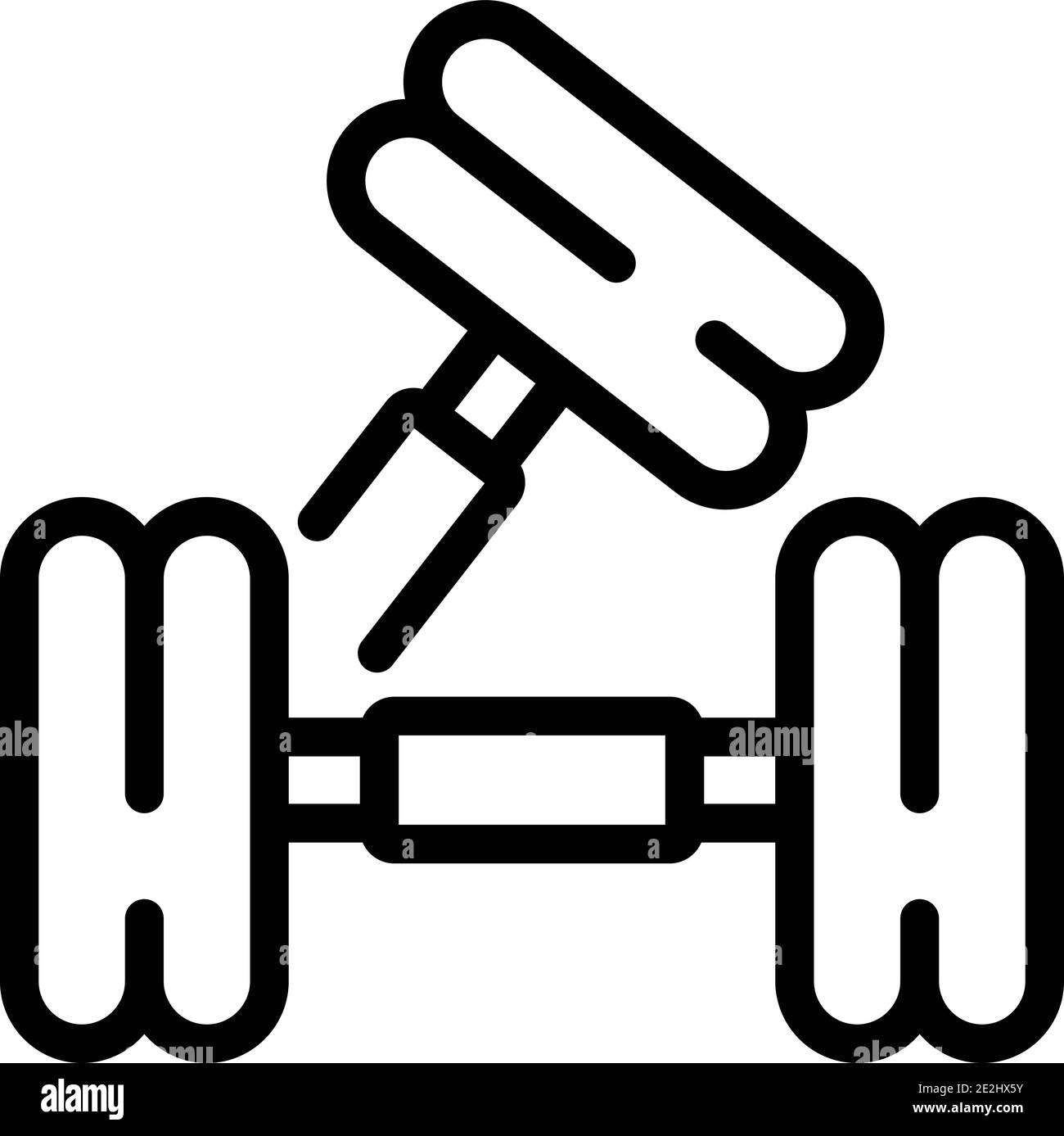 Dumbbells icon. Outline dumbbells vector icon for web design isolated on white background Stock ...