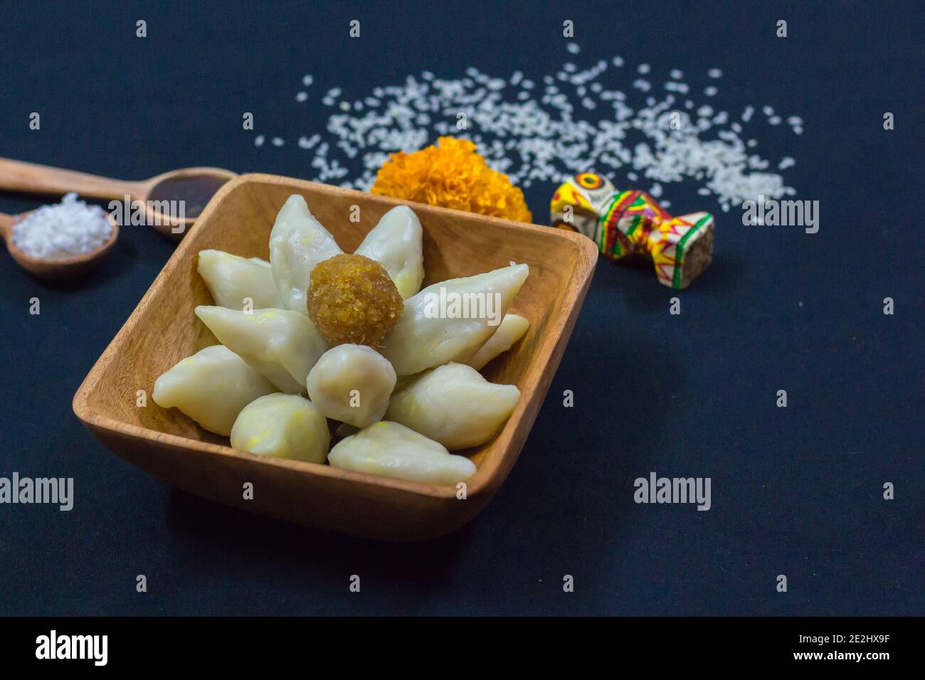 delicious bengali rice flour coconut dumpling served during bengali ...