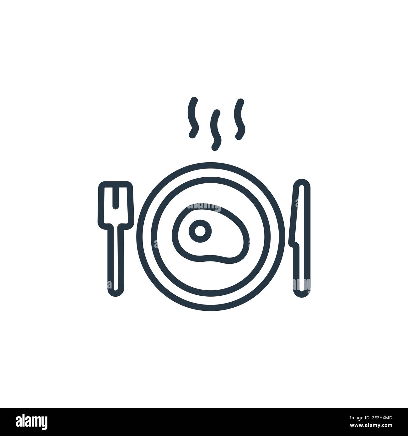 Steak outline vector icon. Thin line black steak icon, flat vector ...