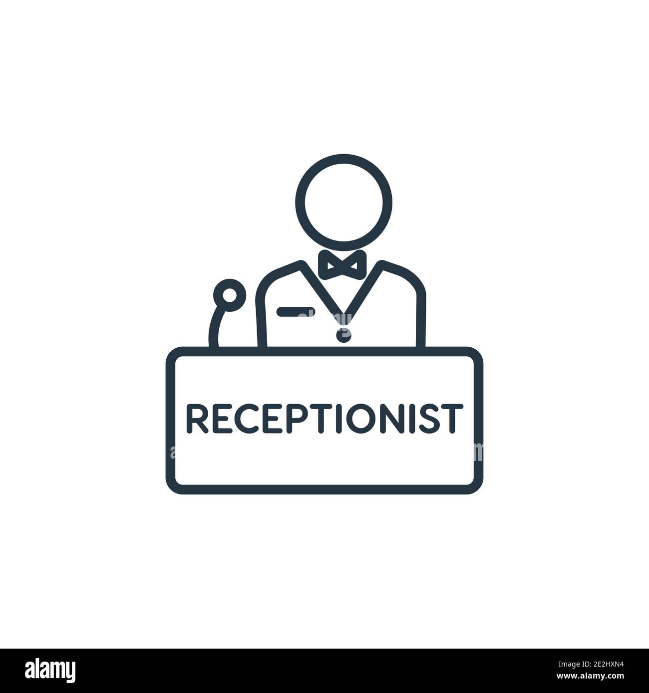 Receptionist outline vector icon. Thin line black receptionist icon ...