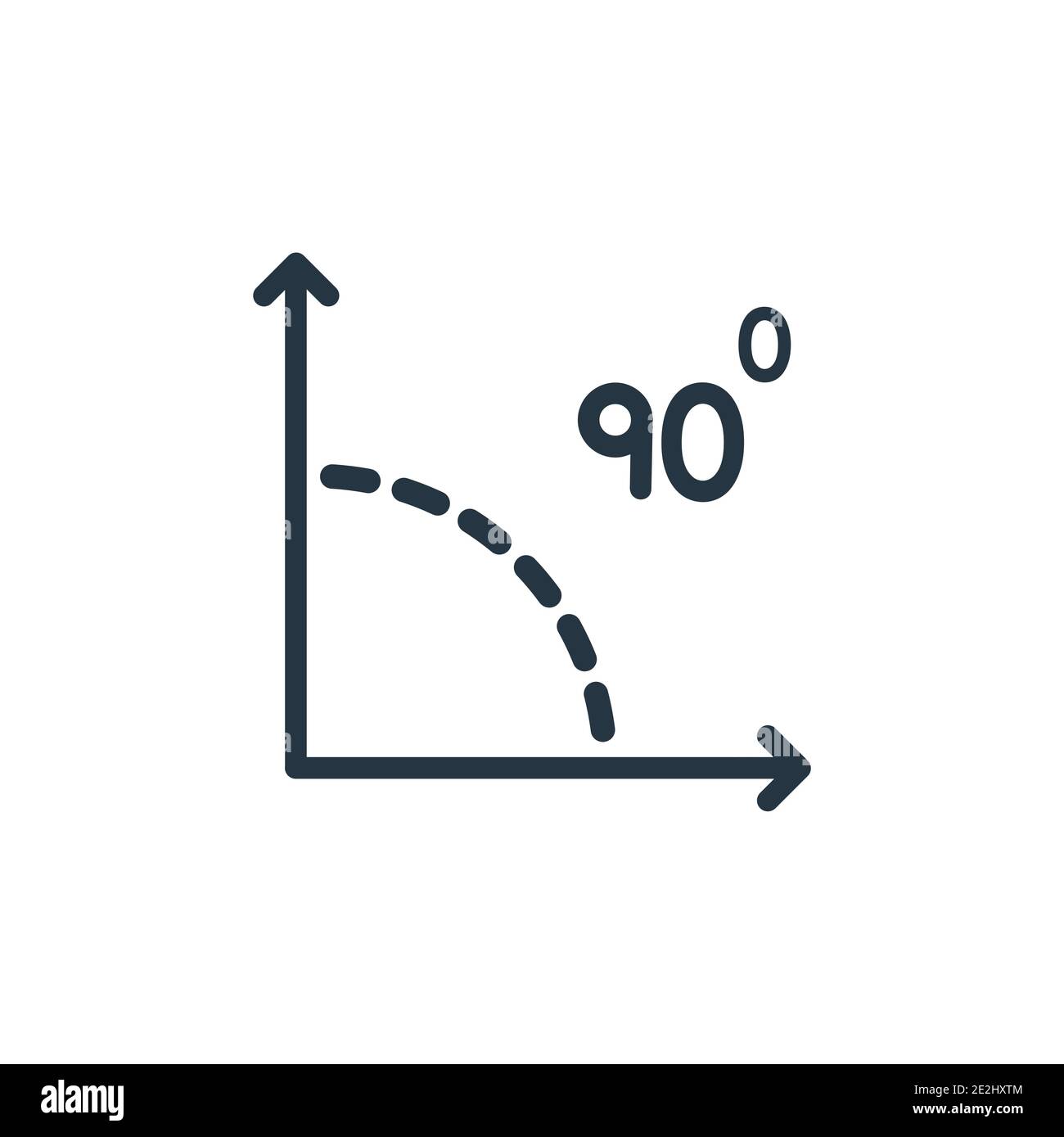 Angle outline vector icon. Thin line black angle icon, flat vector ...
