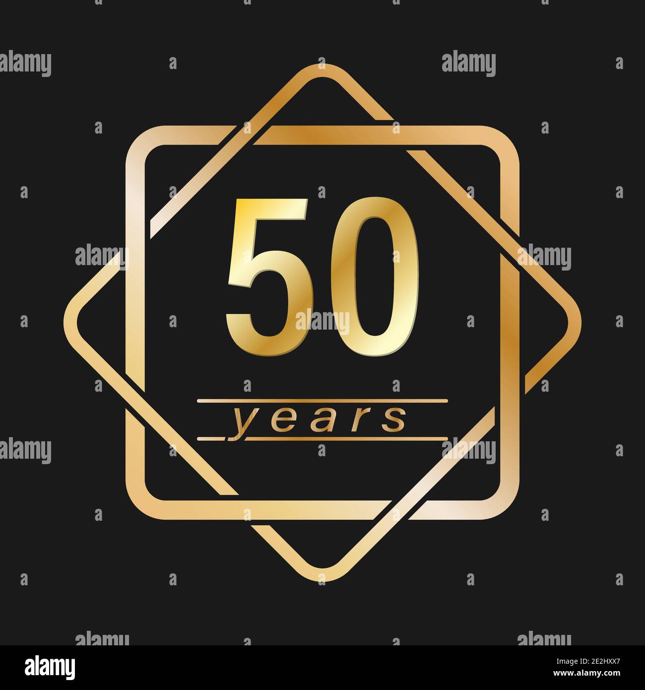50 years. Stylized gold lettering for congratulations. Flat style Stock ...
