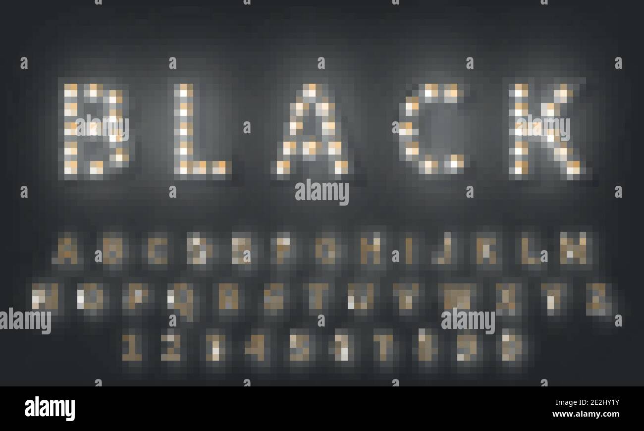 3d Light bulb alphabet. Dark style 3d retro typography typeface Stock ...