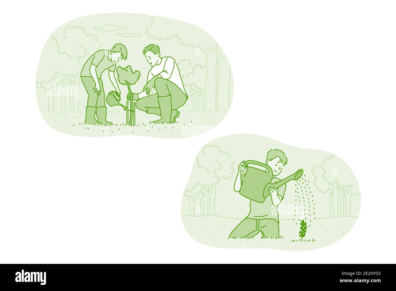 Reforestation nature concept Stock Vector Images - Alamy