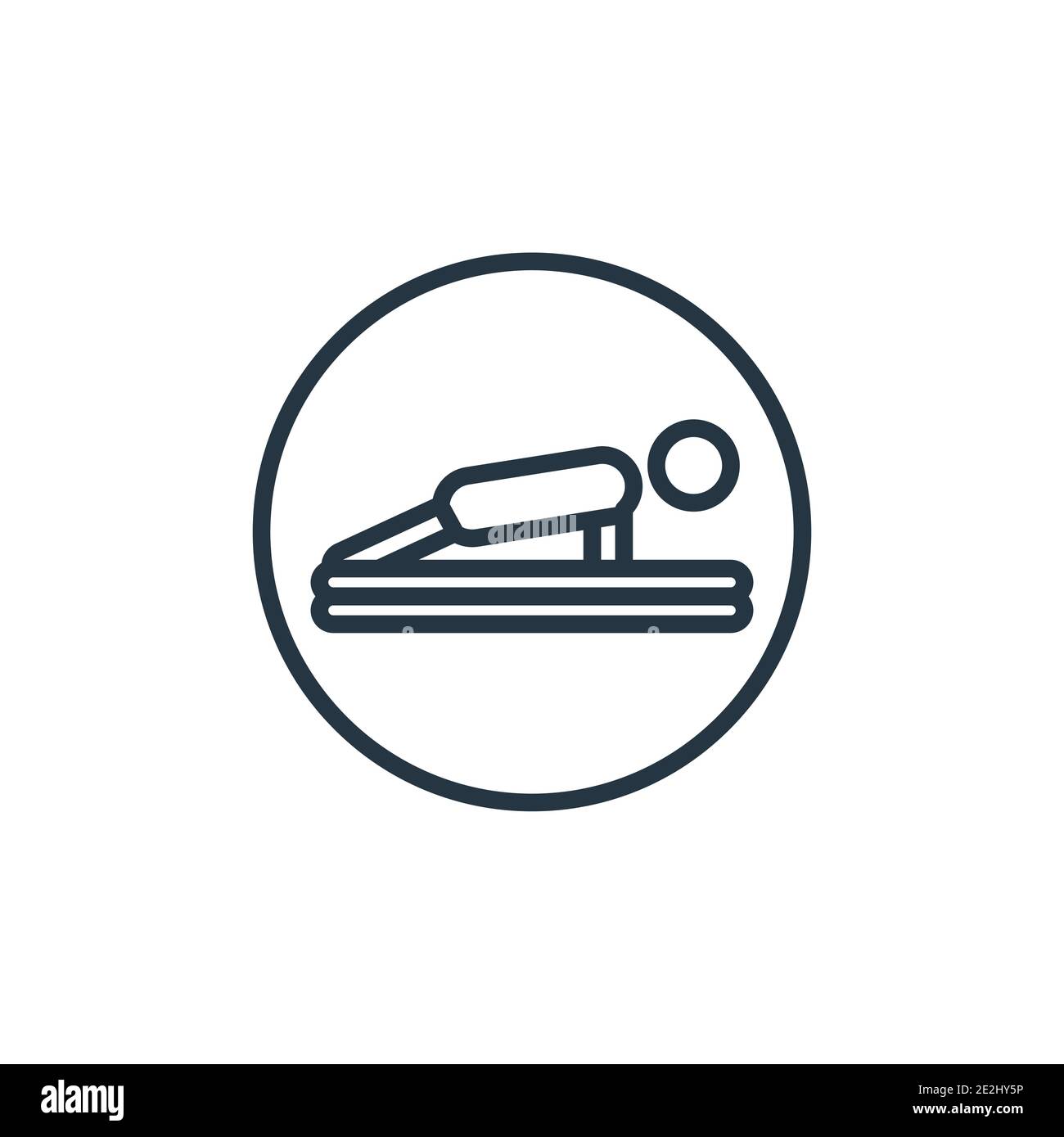 Push up outline vector icon. Thin line black push up icon, flat vector ...