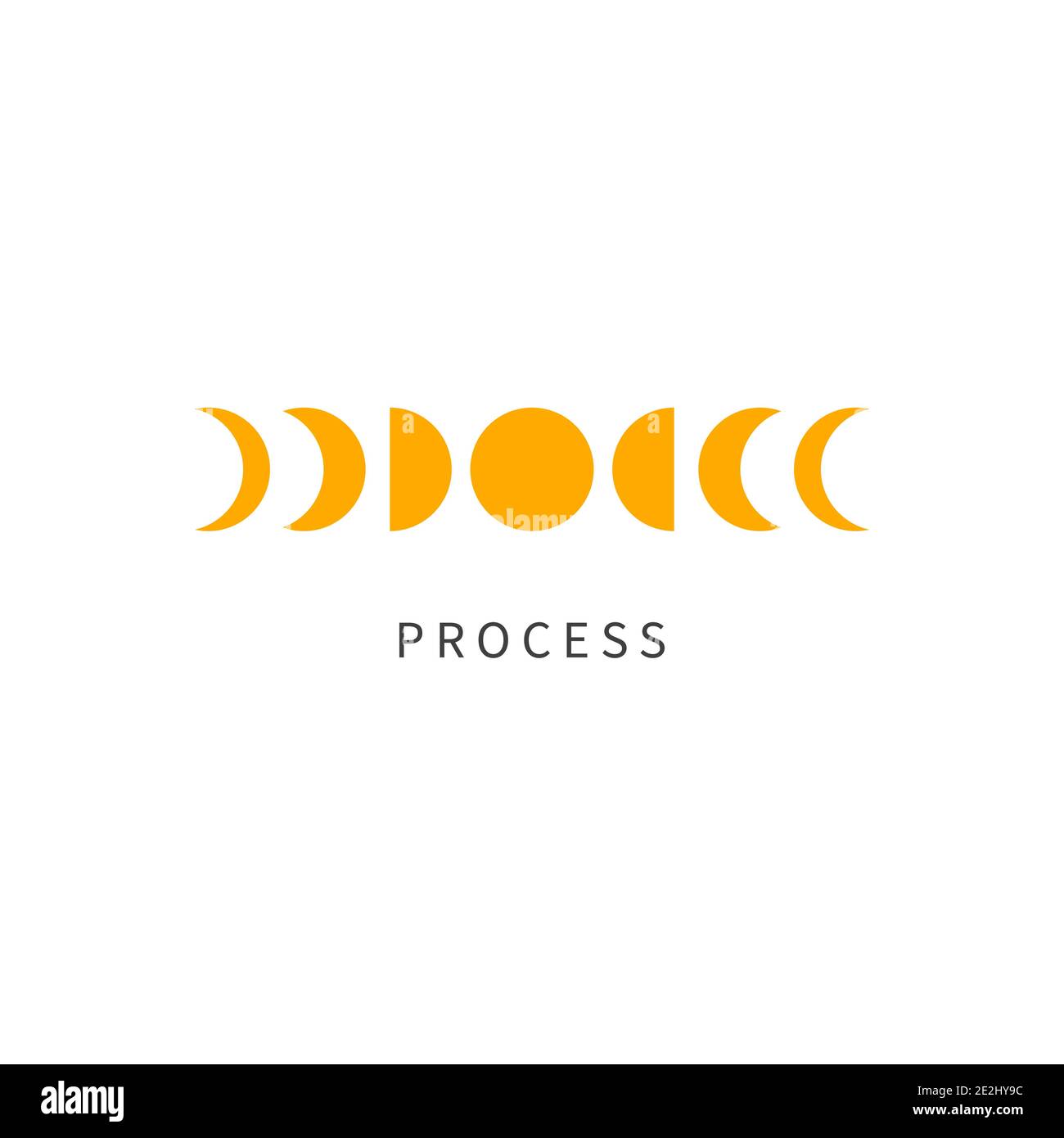 Symbol of growth, development, and evolution. Phases of moon increasing ...