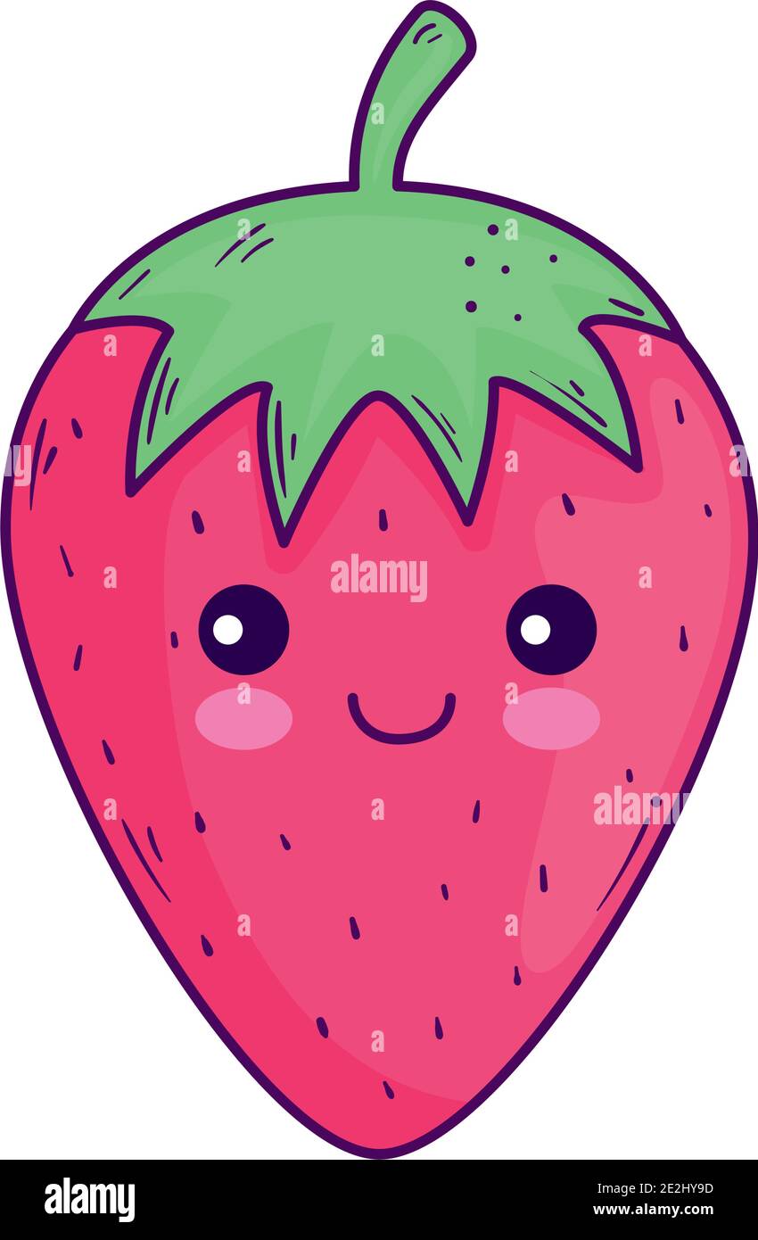 Kawaii strawberry cartoon vector design Stock Vector Image & Art - Alamy