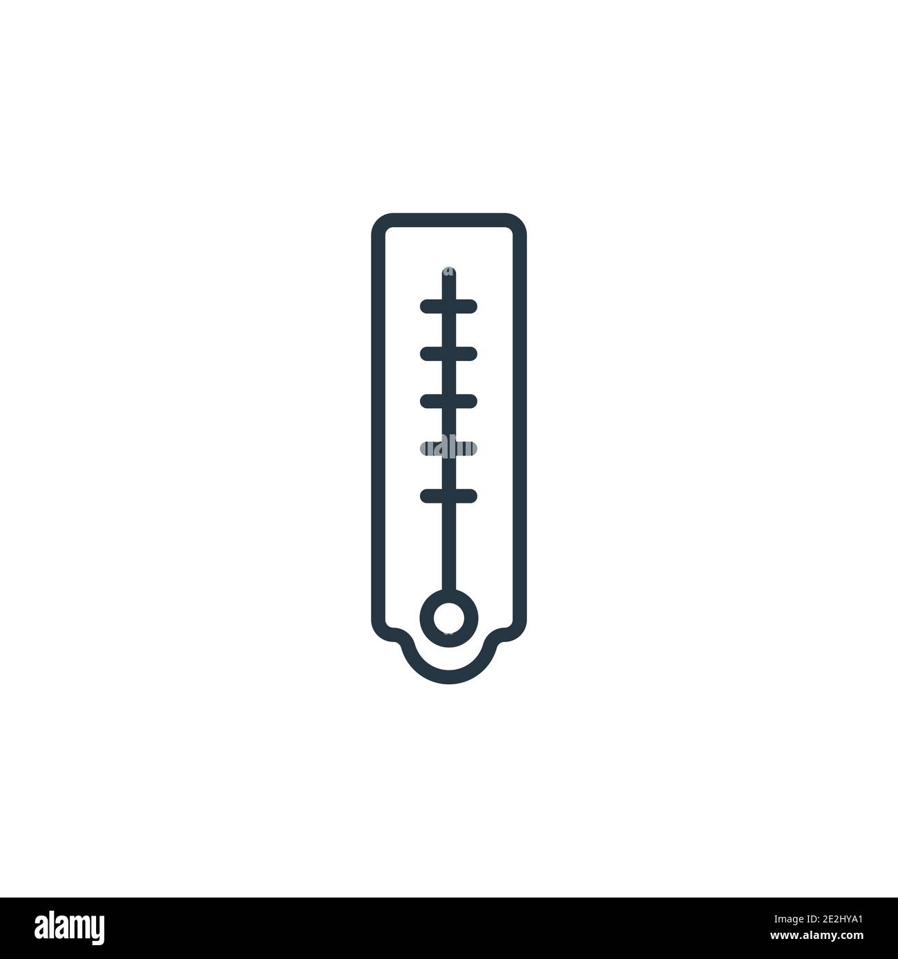 Thermometer outline vector icon. Thin line black thermometer icon, flat ...