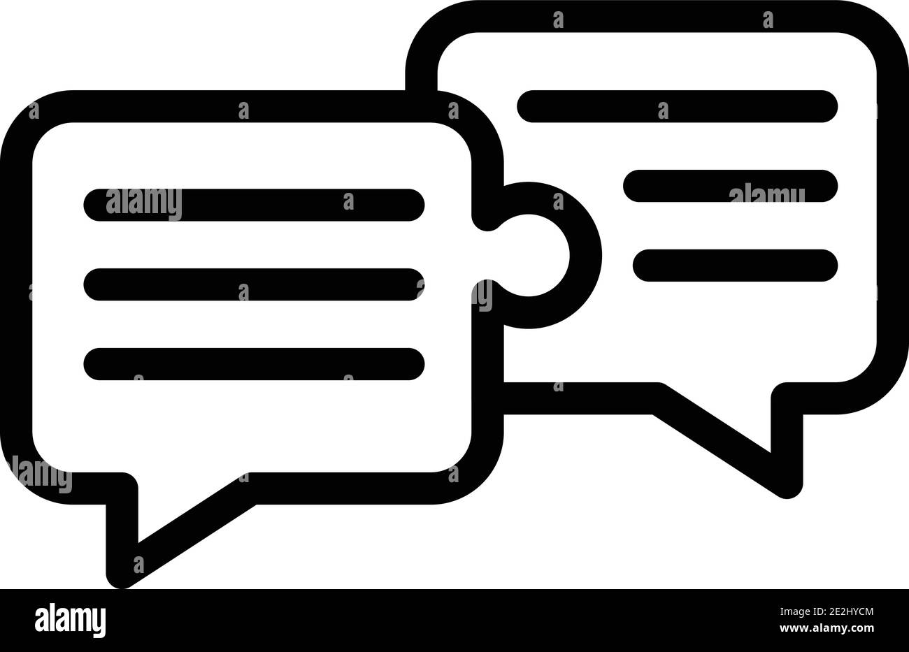 Business collaboration chat conversation icon. Outline business ...