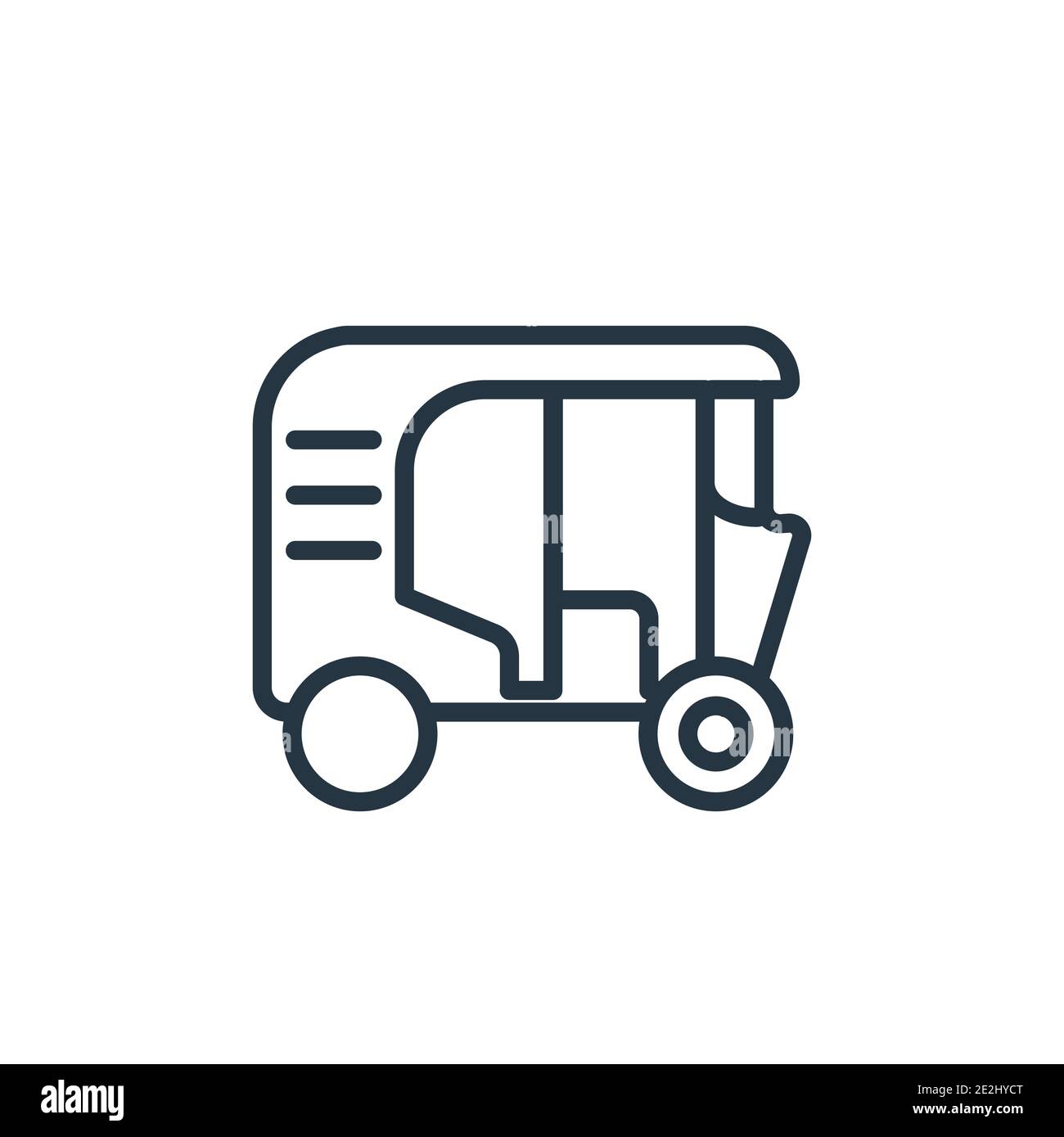 Rickshaw outline vector icon. Thin line black rickshaw icon, flat ...