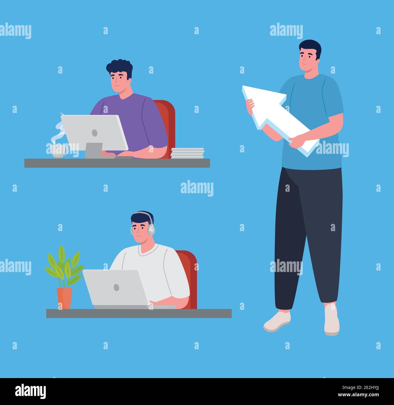 Computer networking workers Stock Vector Images - Alamy