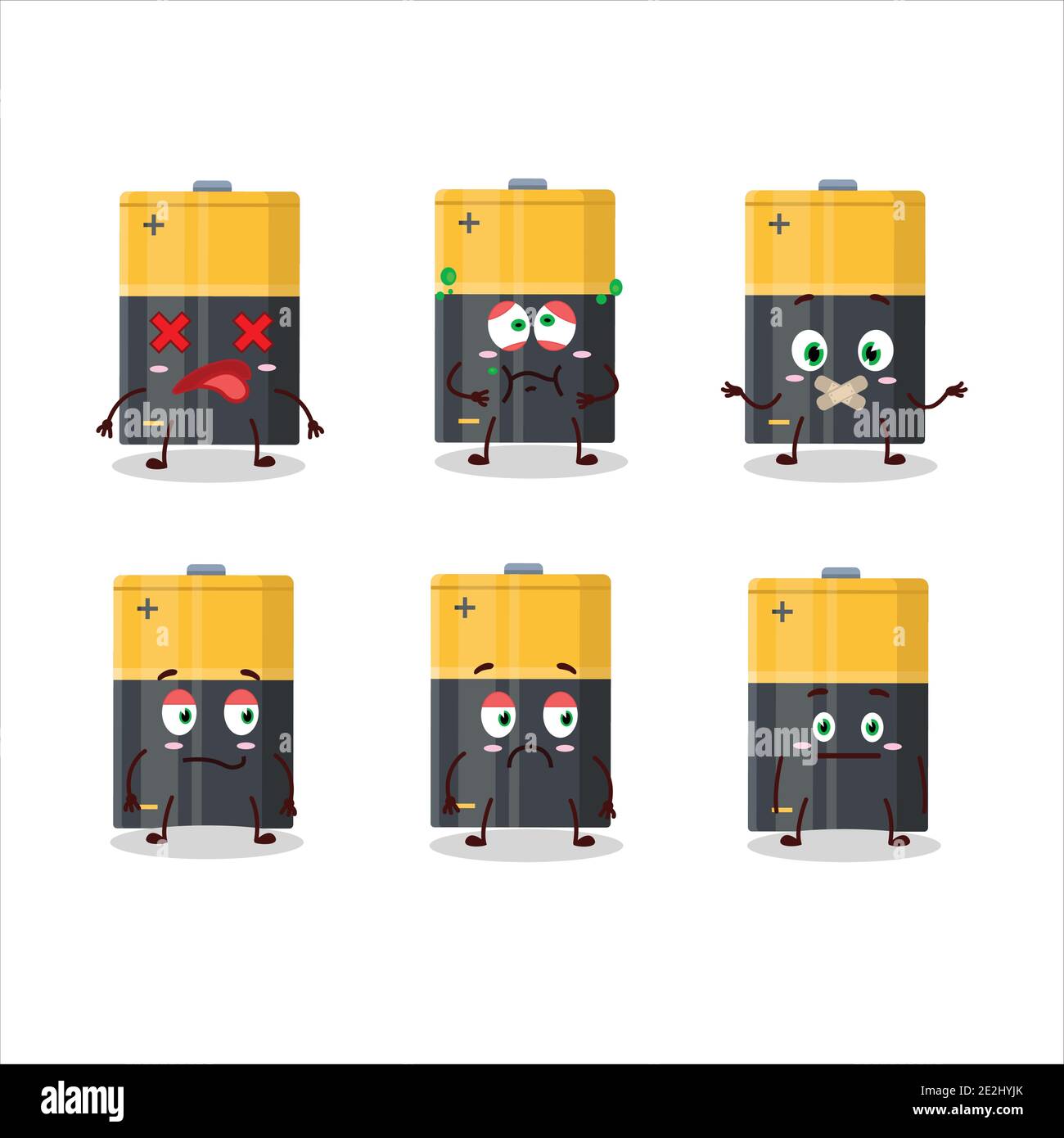 Power battery cartoon character with nope expression. Vector ...