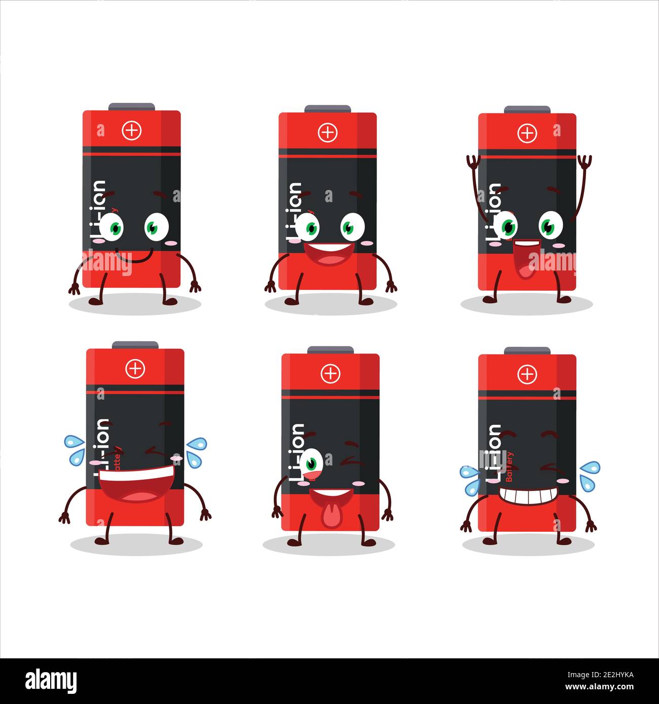 Cartoon character of li ion battery with smile expression. Vector ...