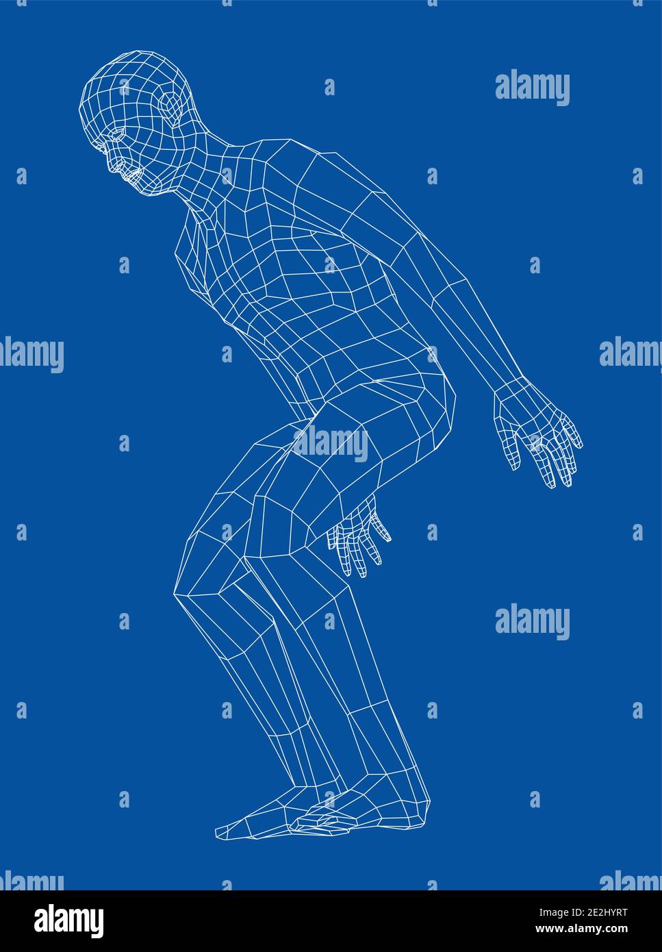Wireframe jumping man. Vector Stock Vector Image & Art - Alamy