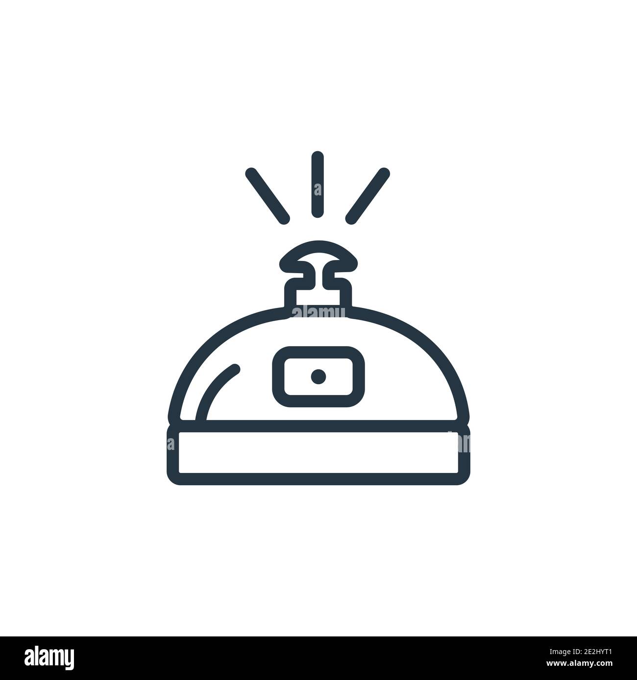 Reception bell outline vector icon. Thin line black reception bell icon ...