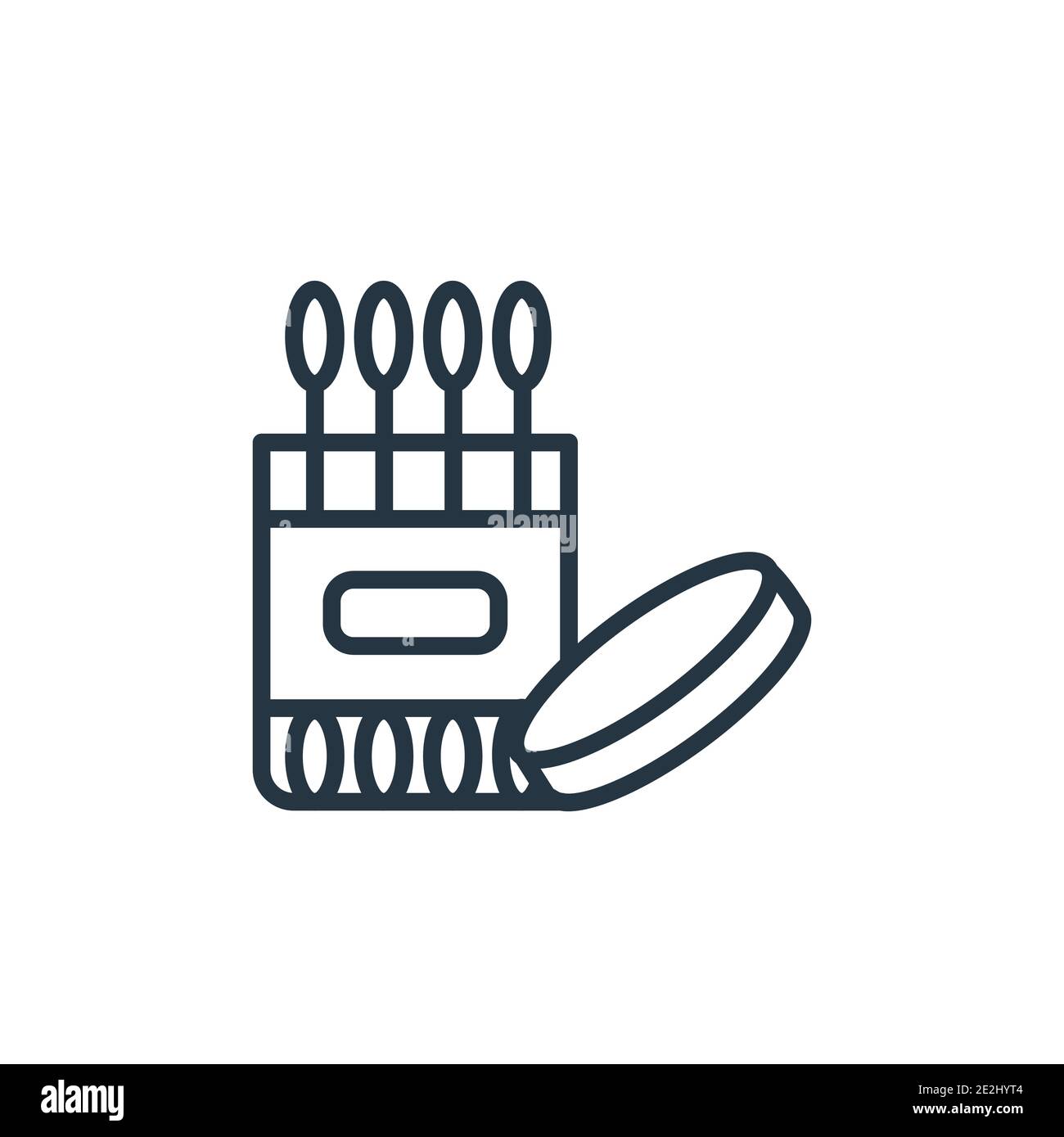Cotton swab outline vector icon. Thin line black cotton swab icon, flat ...