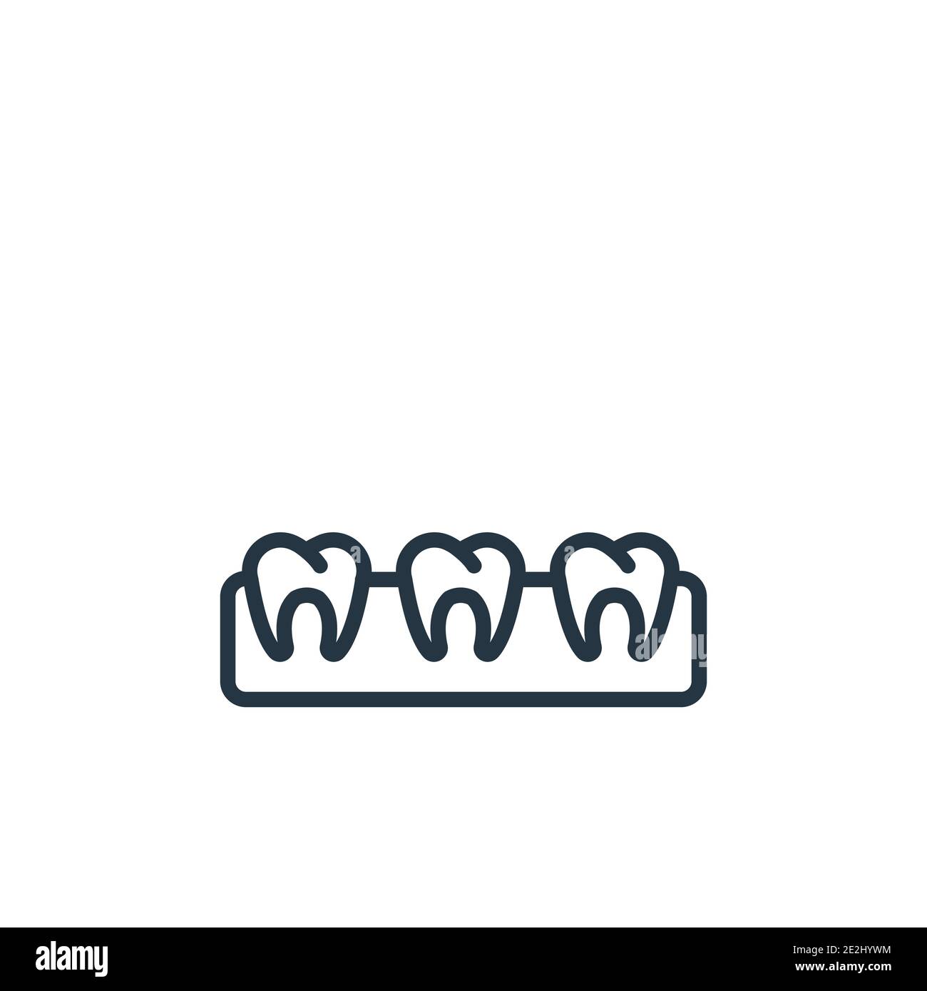 Teeth outline vector icon. Thin line black teeth icon, flat vector ...