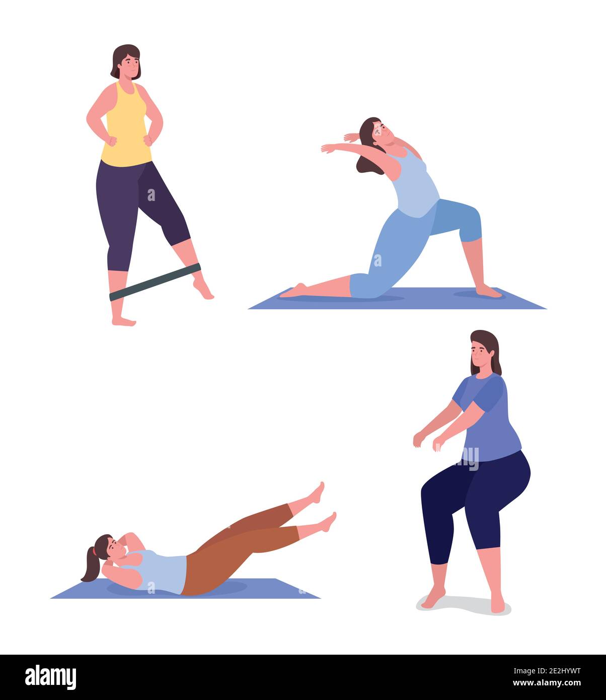 People doing exercise icon set vector design Stock Vector Image & Art ...