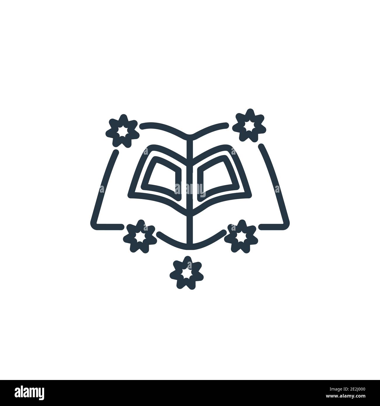 Magic book outline vector icon. Thin line black magic book icon, flat ...