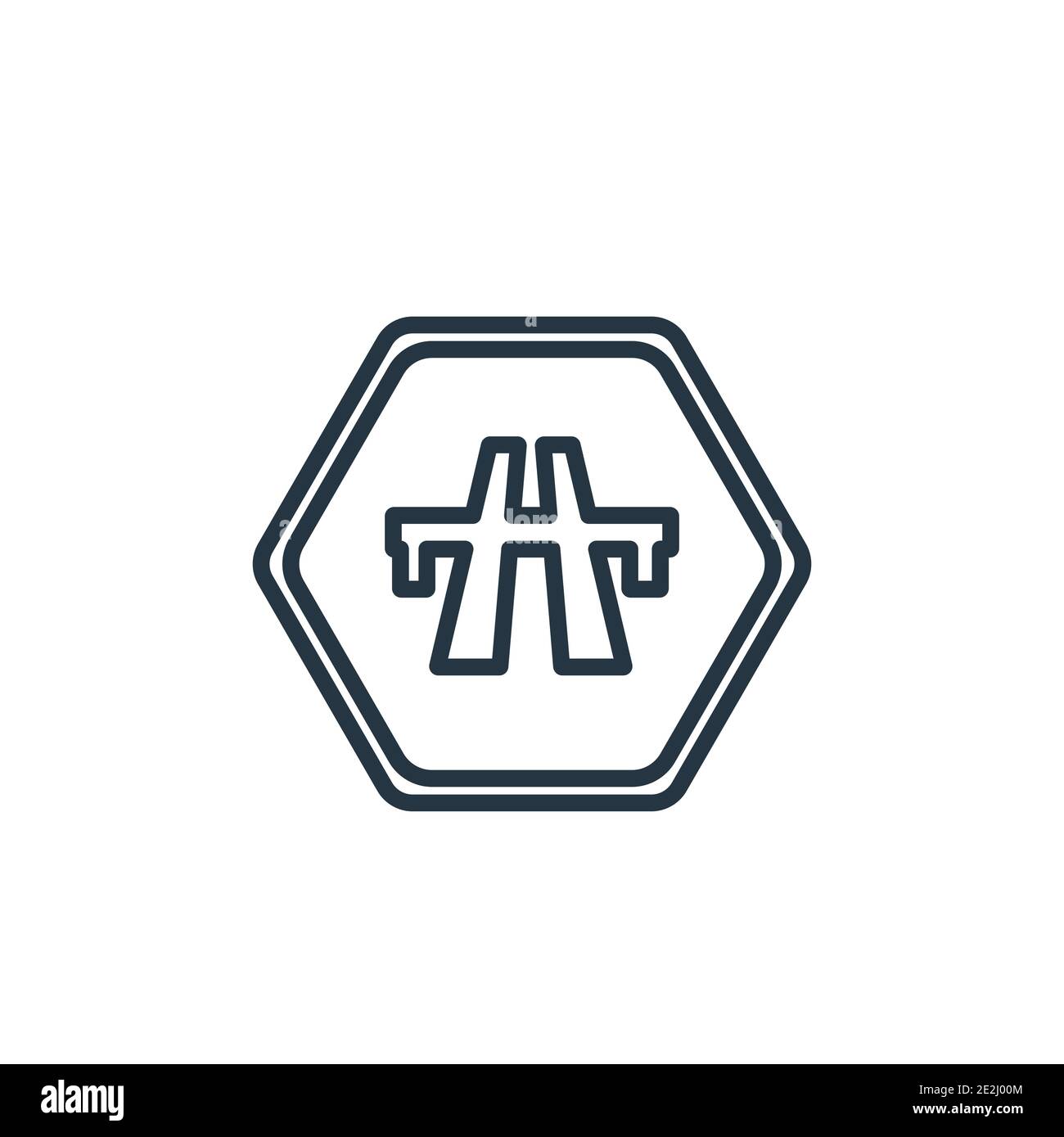 Flyover bridge outline vector icon. Thin line black flyover bridge icon ...