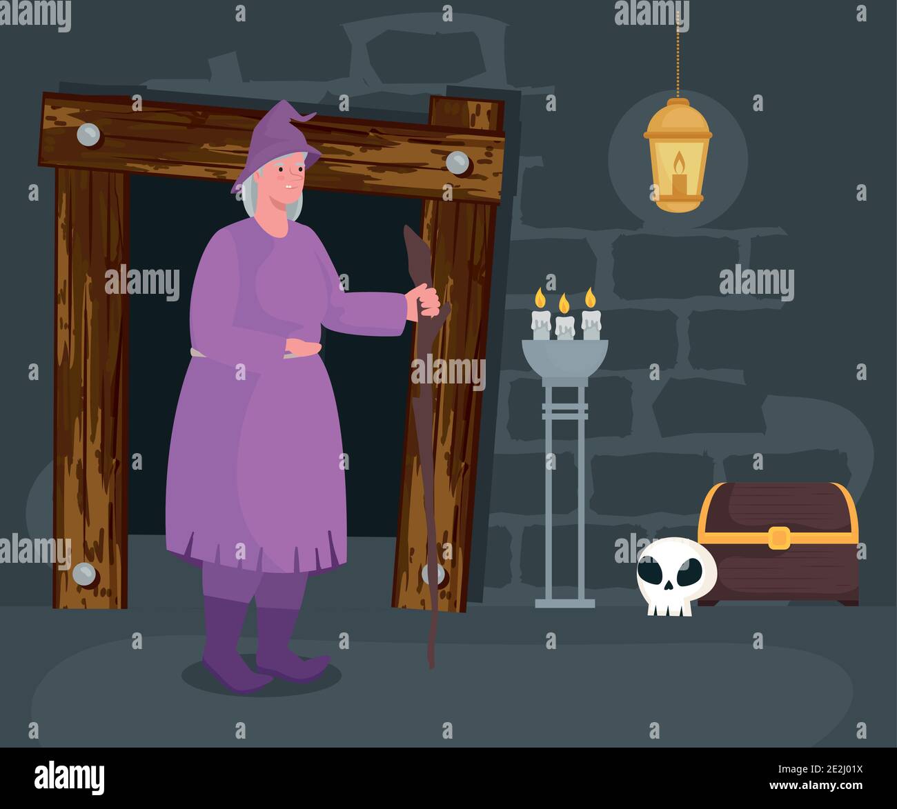 Old witch room Stock Vector Images - Alamy