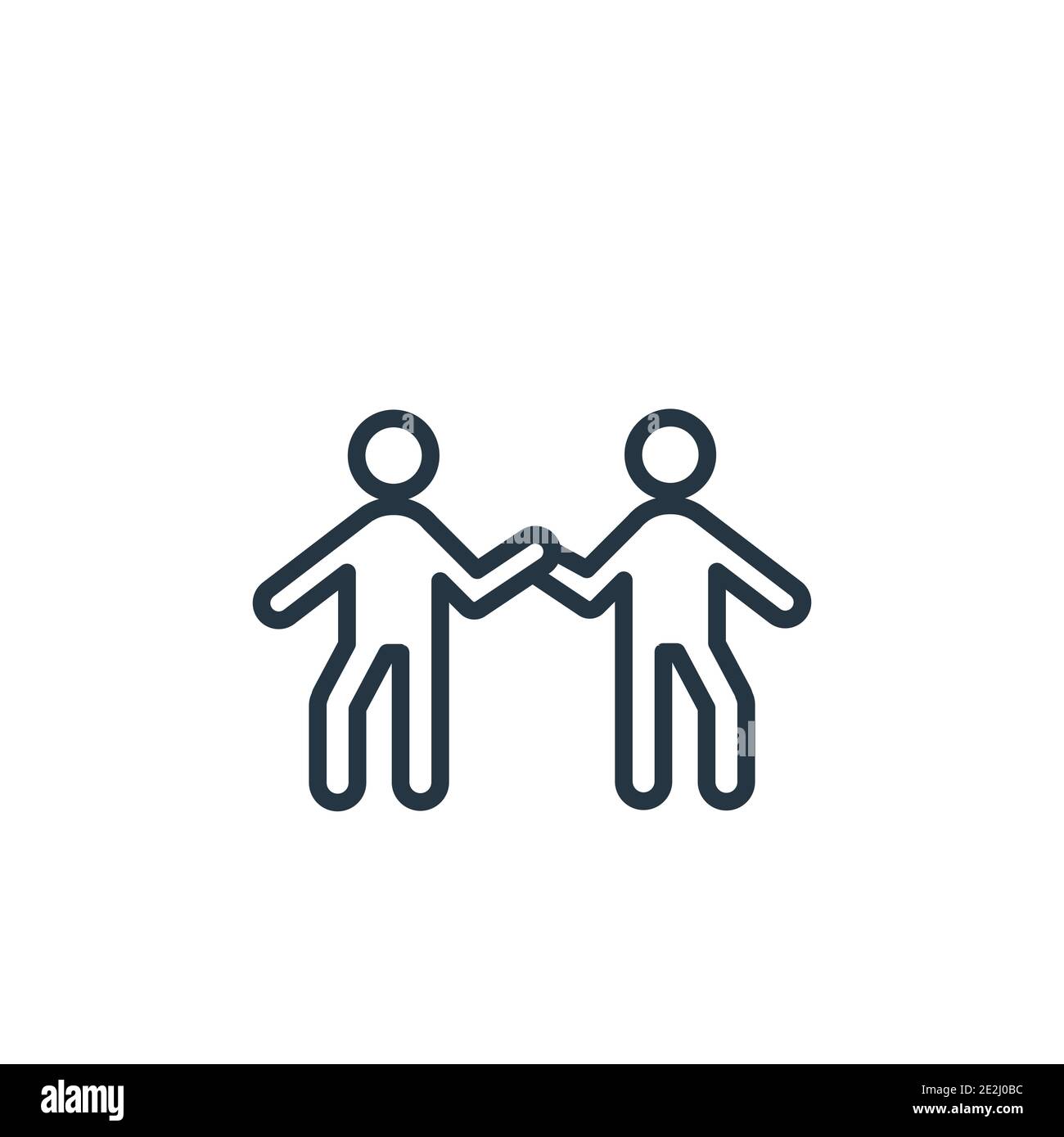 High five outline vector icon. Thin line black high five icon, flat ...
