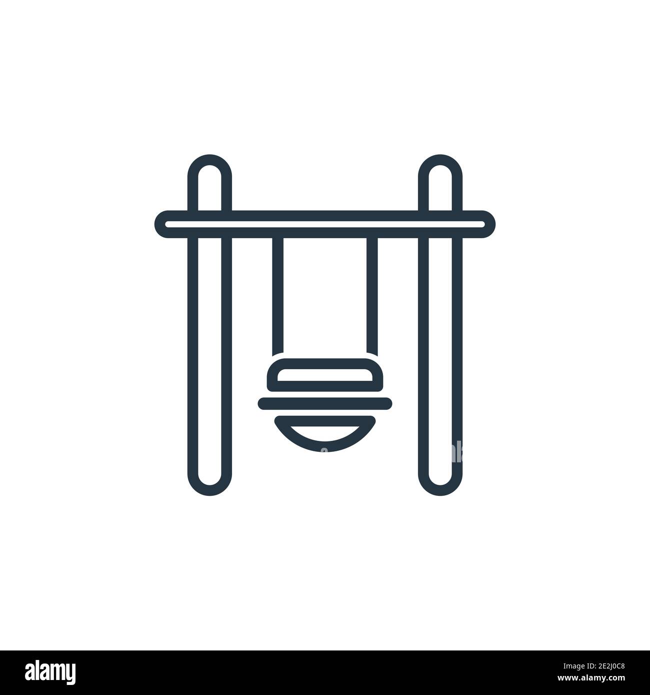Swings outline vector icon. Thin line black swings icon, flat vector ...