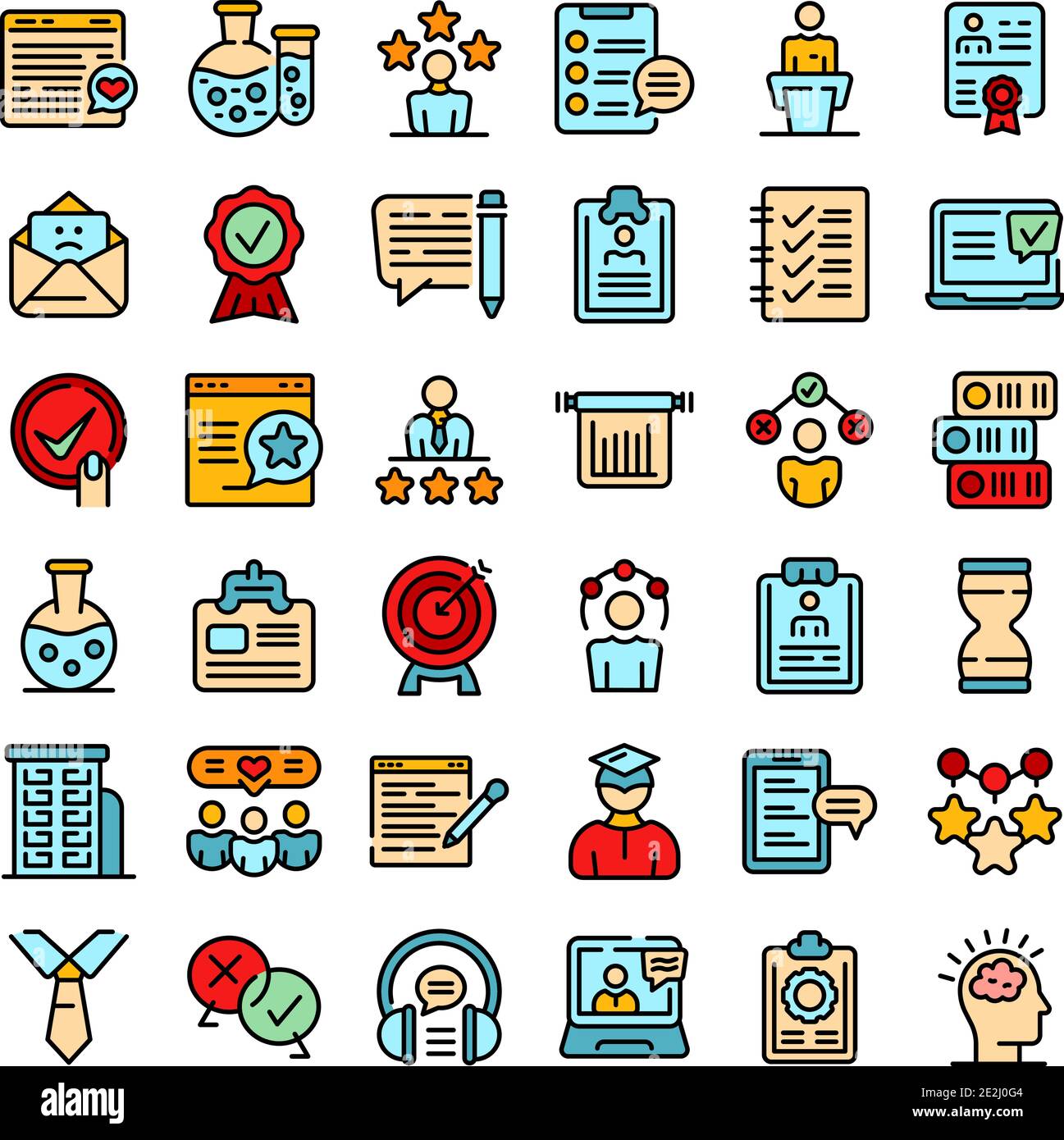 Experience icons set. Outline set of experience vector icons thin line ...