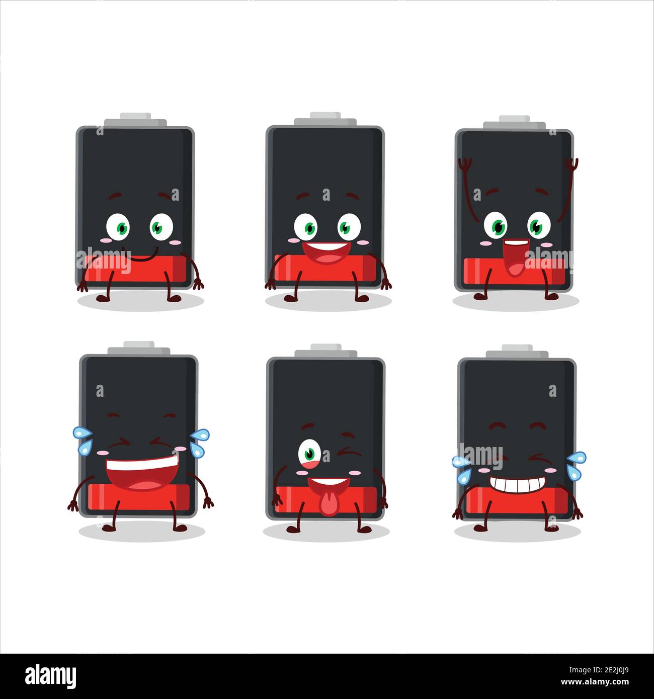 Cartoon character of low battery with smile expression. Vector ...