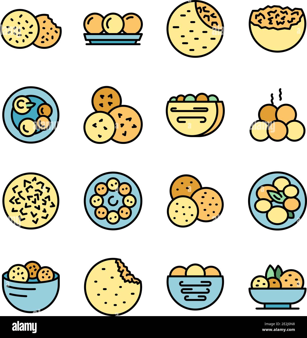 Falafel icons set. Outline set of falafel vector icons thin line color ... Falafel icons set. Outline set of falafel vector icons thin line color ...