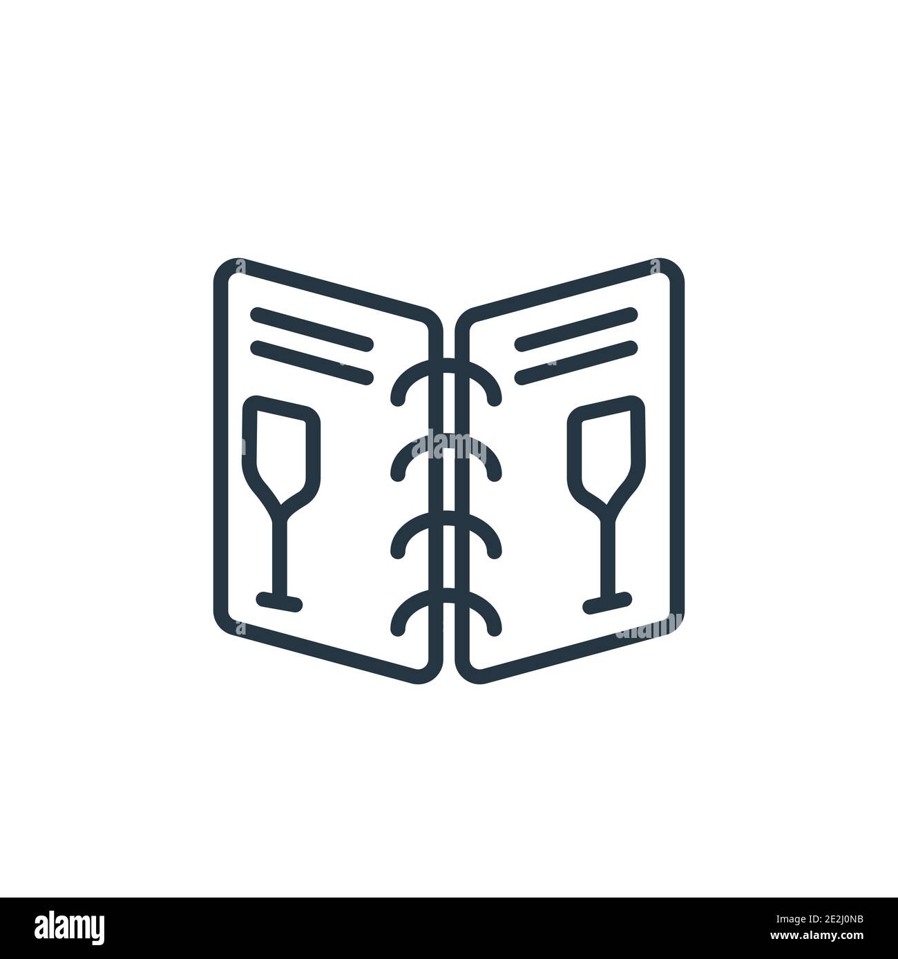 Wine menu outline vector icon. Thin line black wine menu icon, flat ...