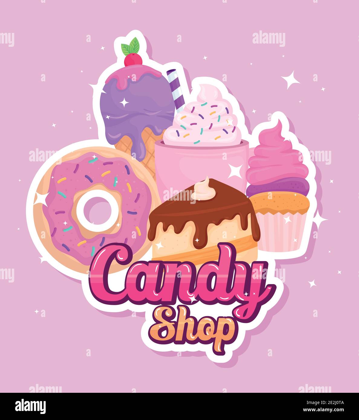 Candy shop icon collection vector design Stock Vector Image & Art - Alamy