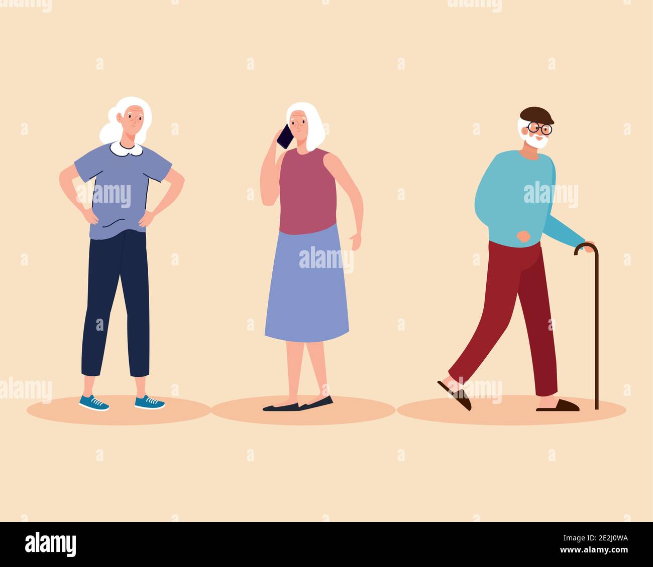 Seniors elderly pensioners Stock Vector Images - Alamy