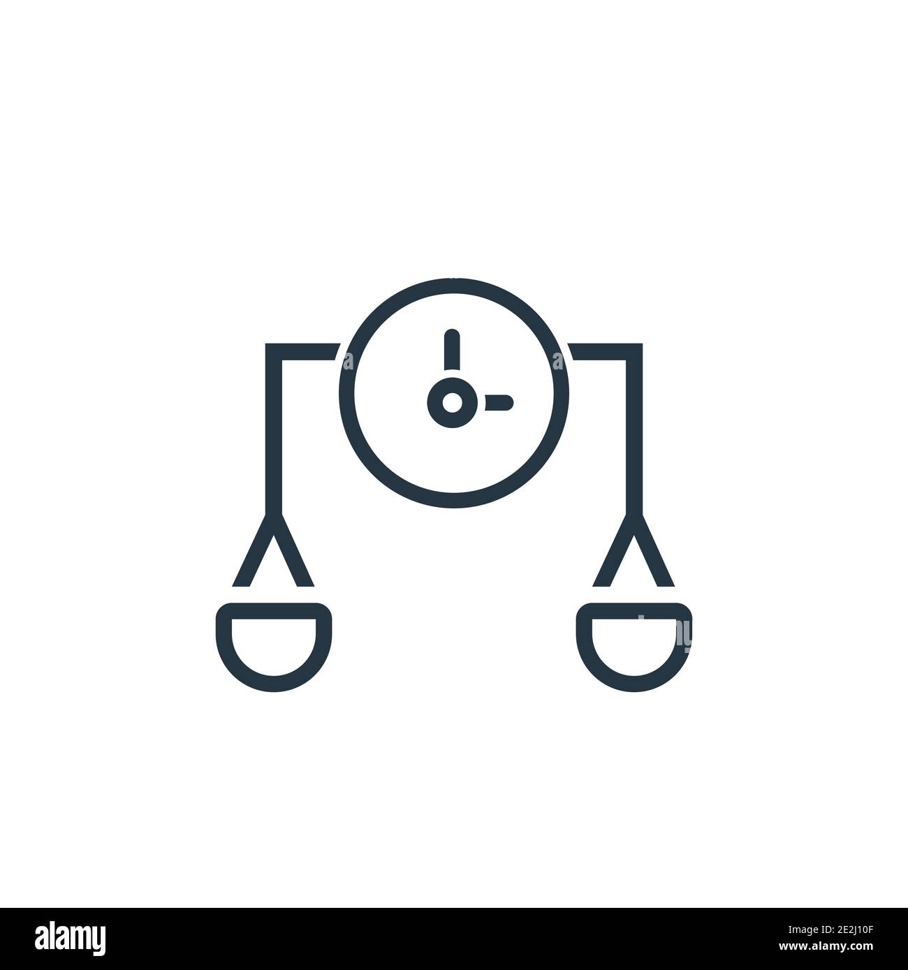 Time balance outline vector icon. Thin line black time balance icon ...