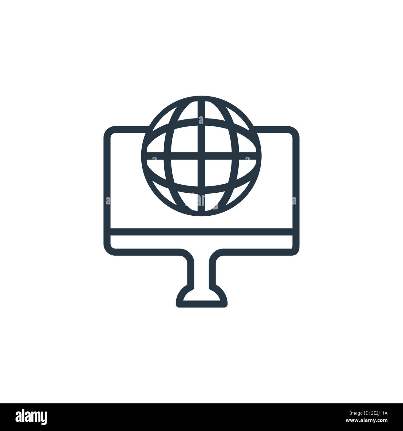 Internet connection outline vector icon. Thin line black internet connection icon, flat vector ...