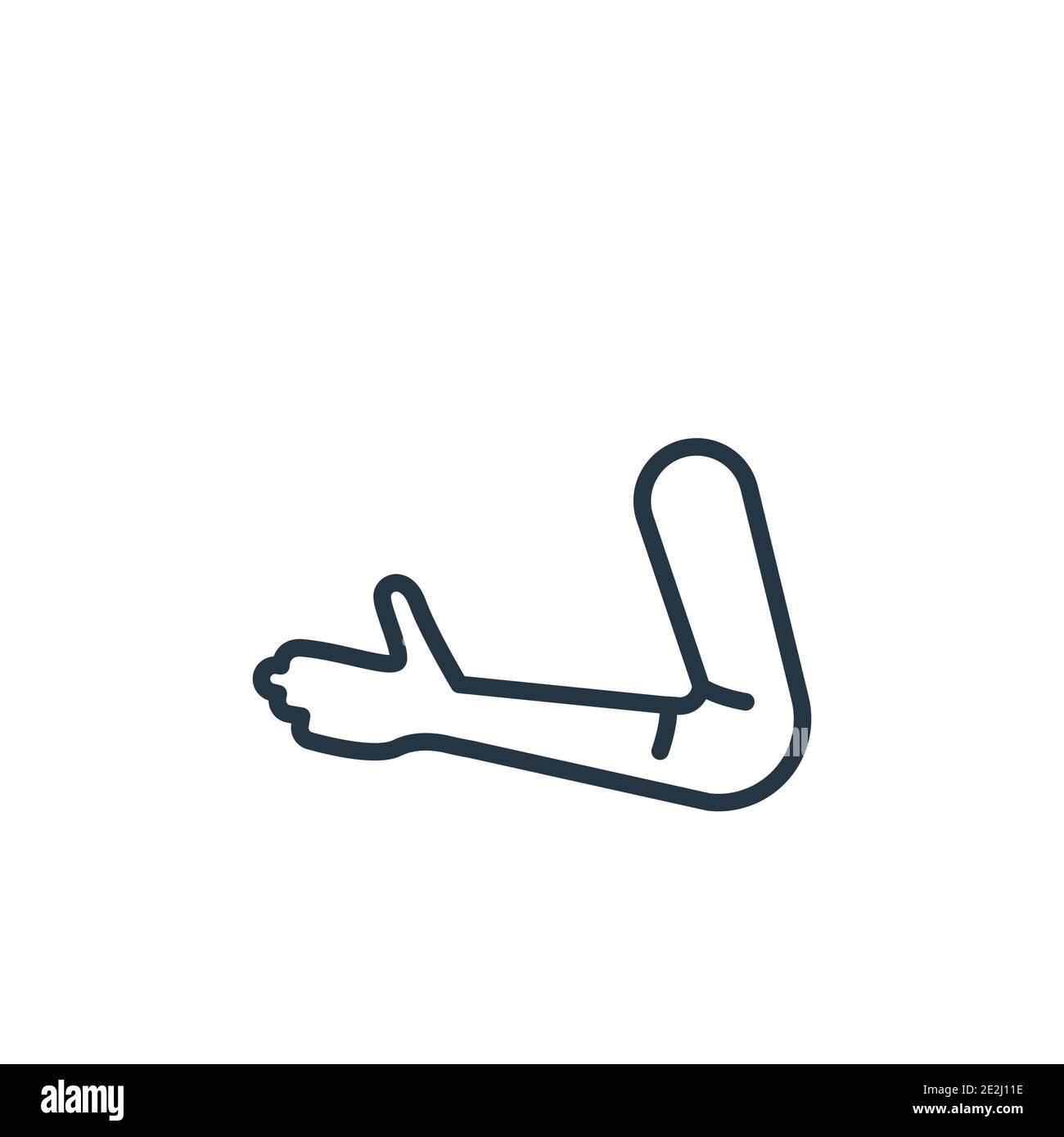 Arm outline vector icon. Thin line black arm icon, flat vector simple ...