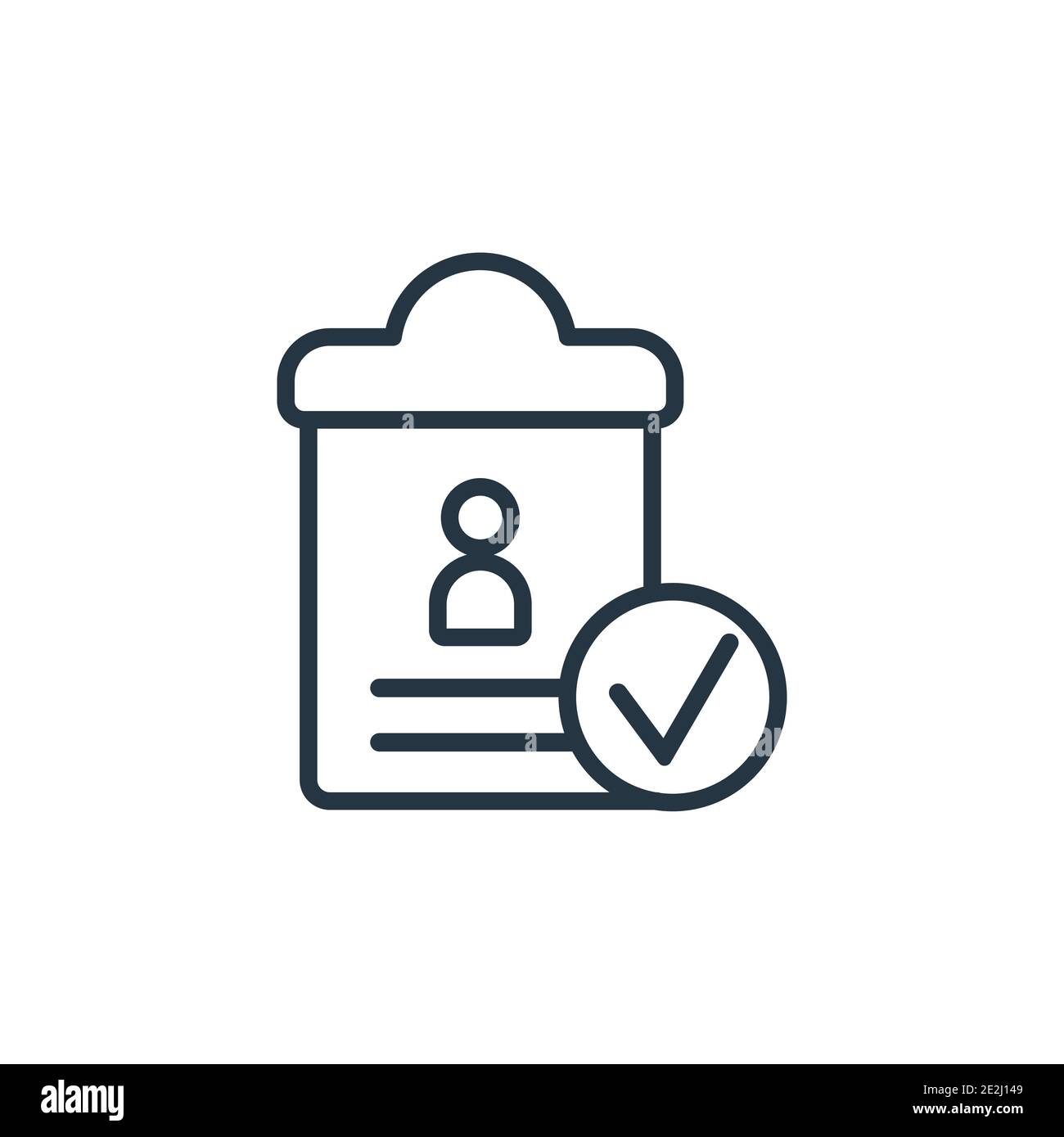 Approved outline vector icon. Thin line black approved icon, flat ...