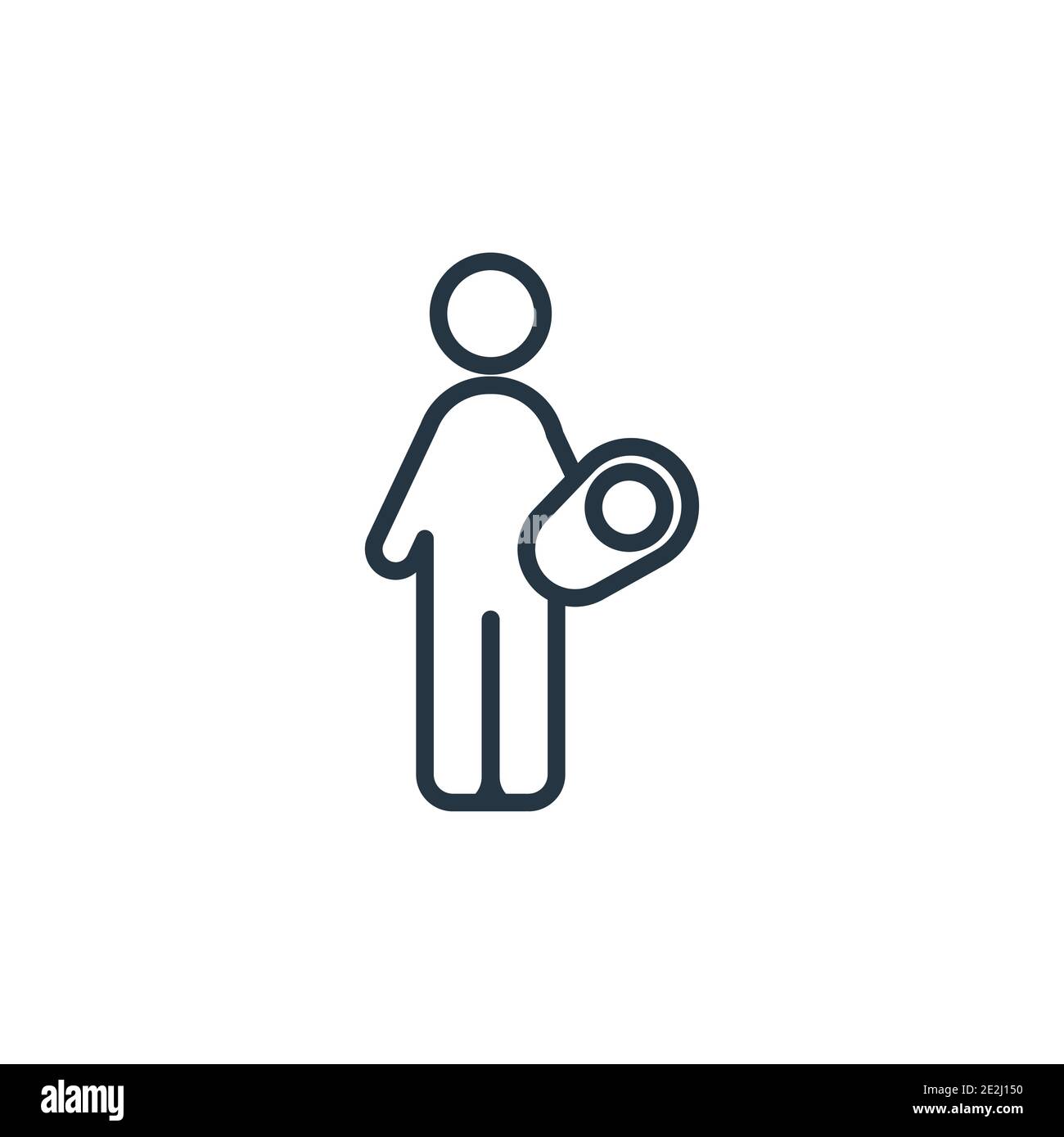 Fatherhood outline vector icon. Thin line black fatherhood icon, flat ...