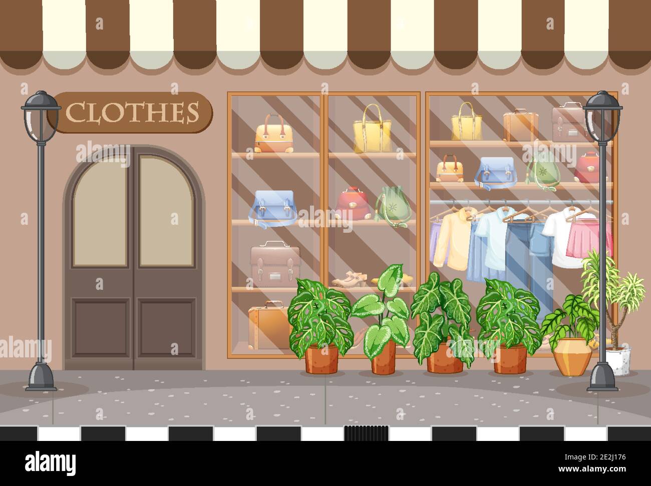 Fashion clothes store background illustration Stock Vector Image & Art ...