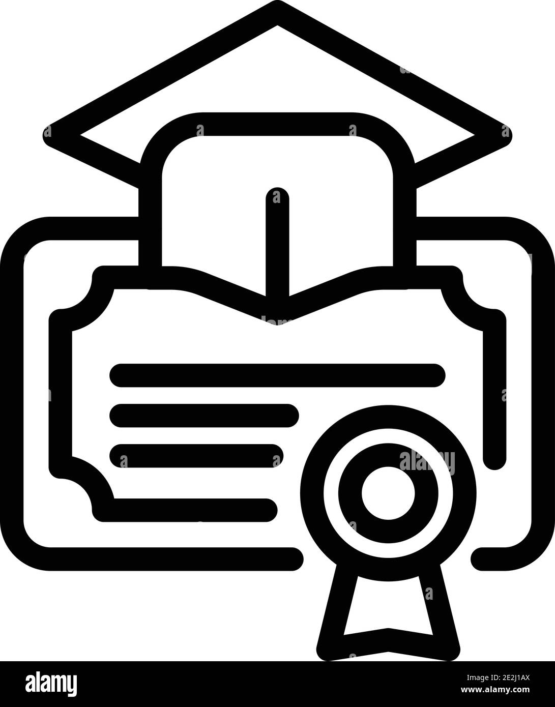Study degree icon. Outline study degree vector icon for web design ...