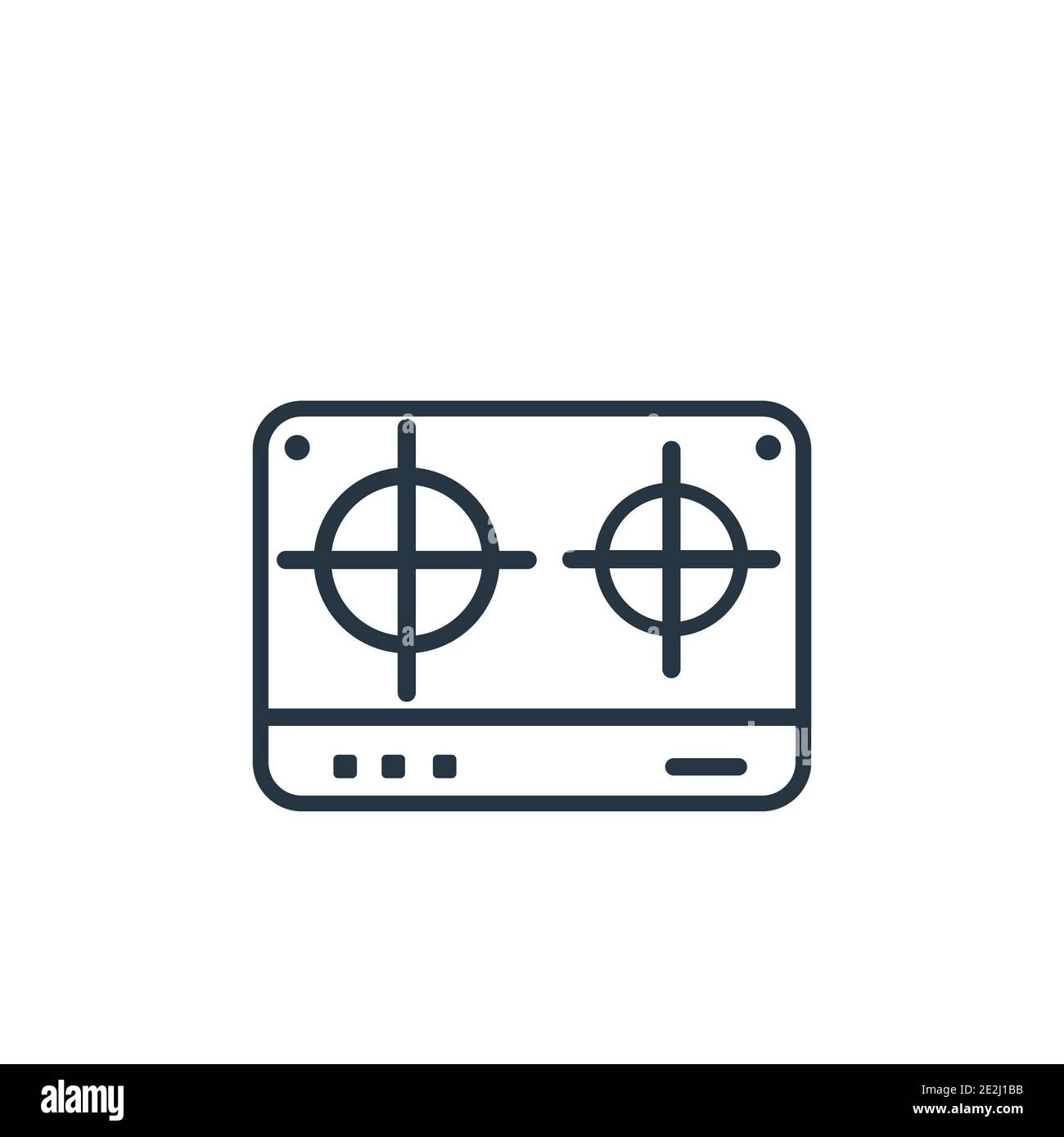 Stove outline vector icon. Thin line black stove icon, flat vector ...